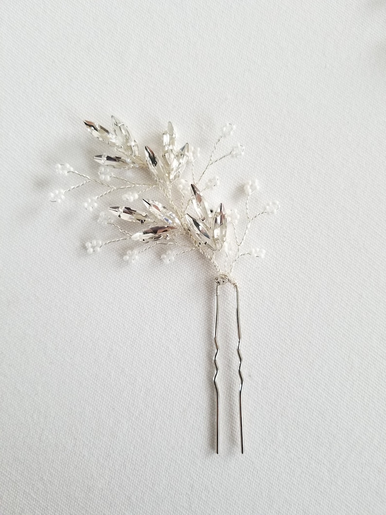 Bridal Hair Pins Crystal Hair Pins for Bride Silver Wedding | Etsy