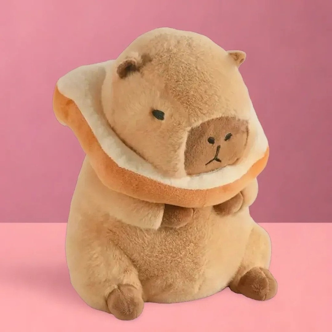 Adorable Capybara Plush With Toast-themed Hood Fun and Cozy Gift for ...