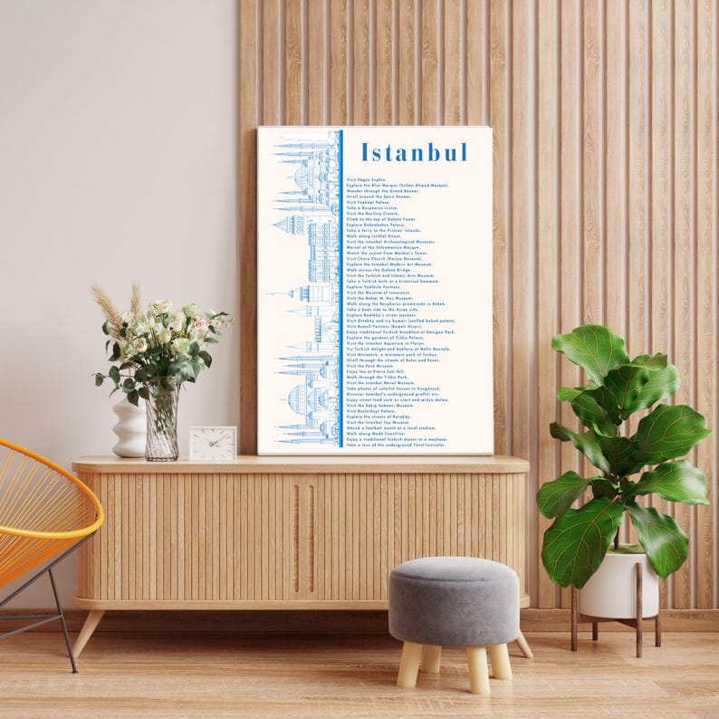 Istanbul Travel Bucket List Poster 29x42 Cm Istanbul Art, Wall Decor ...