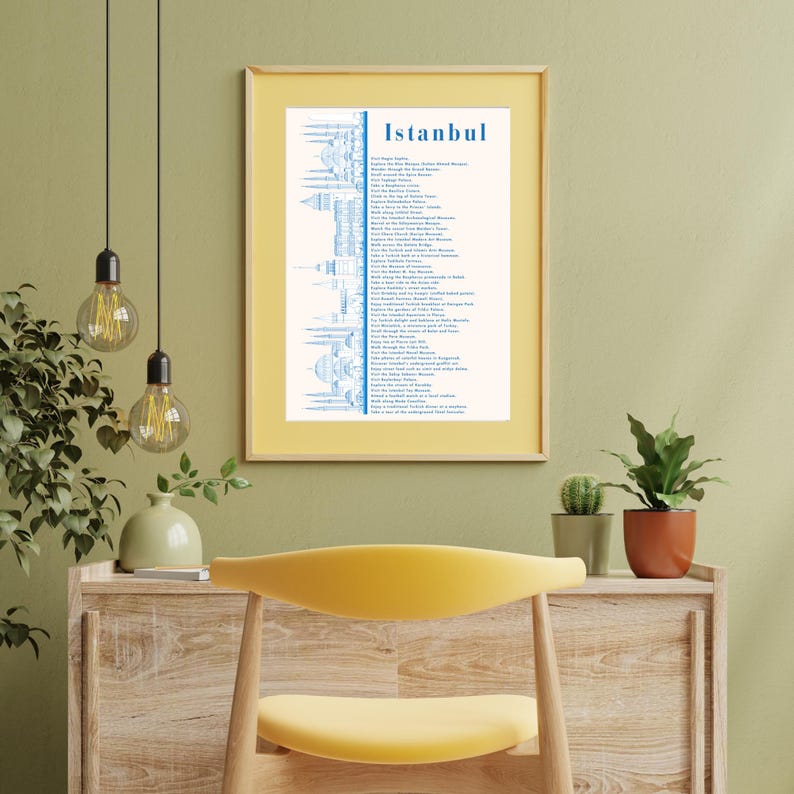 Istanbul Travel Bucket List Poster 29x42 Cm Istanbul Art, Wall Decor ...