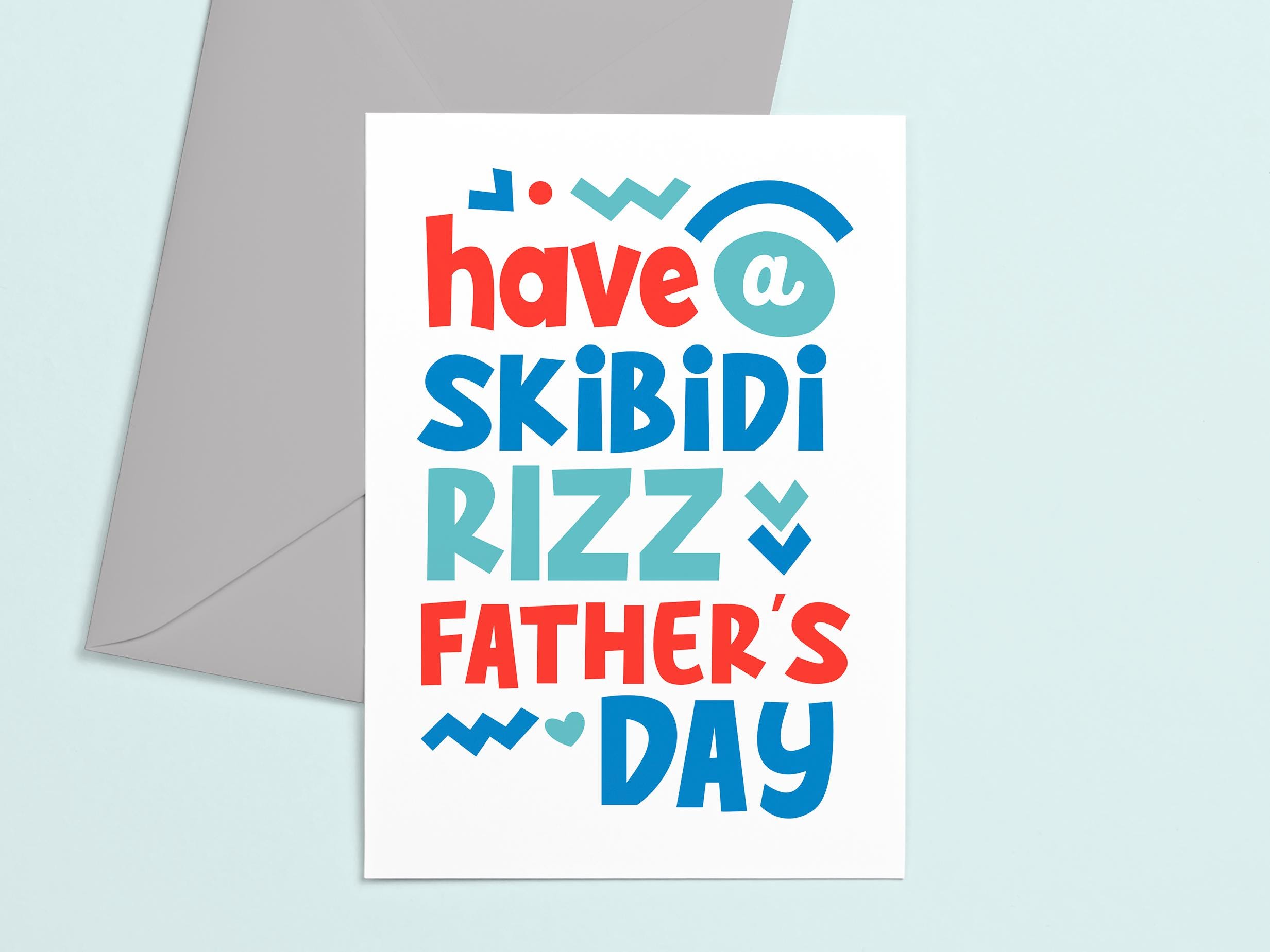 Skibidi Rizz Father's Day Card, Funny Fathers Day Card, Gen Z and Gen ...