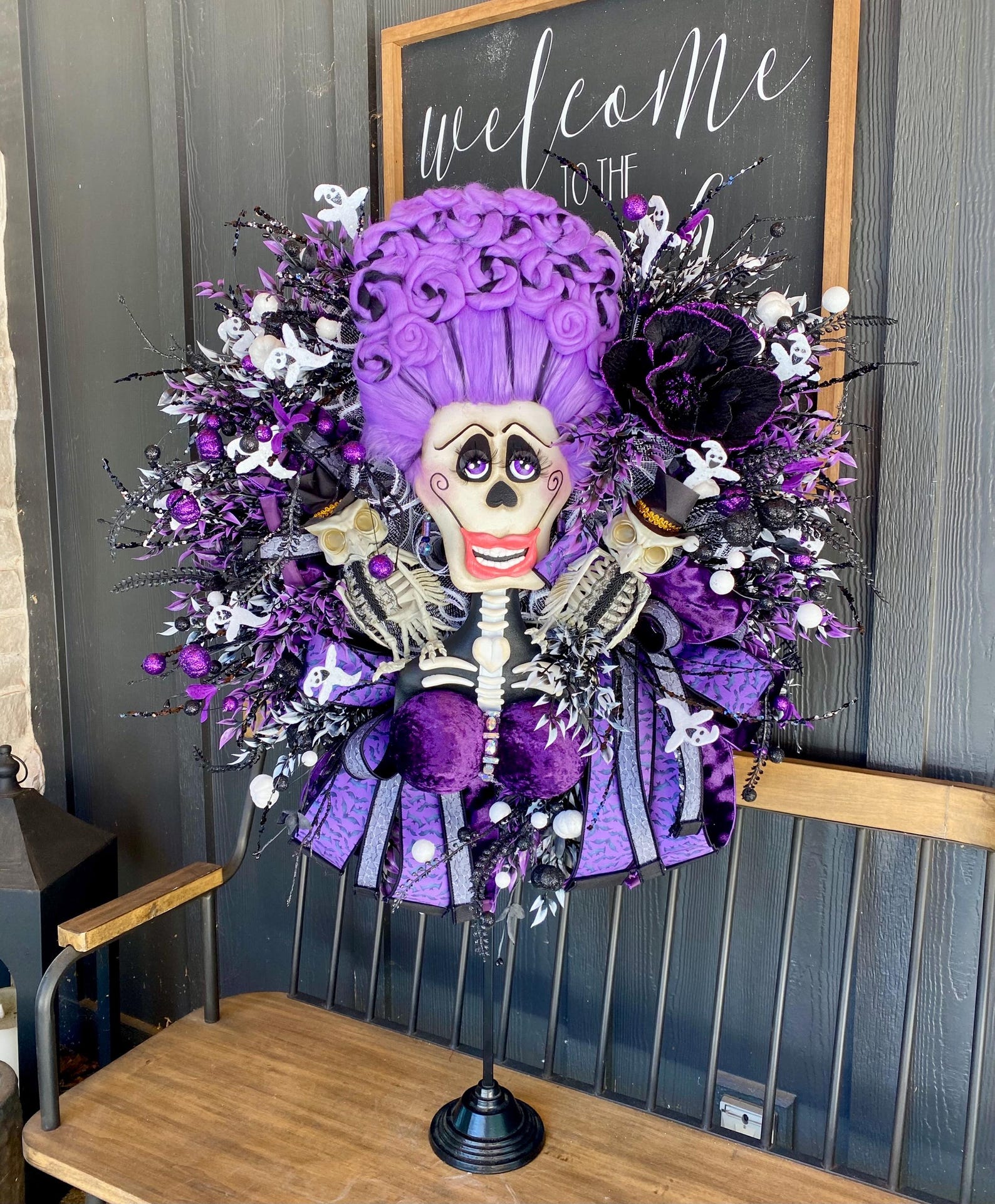 Barbara Bones Halloween Wreath, Skeleton Wreath, Halloween Wreath, Fall ...