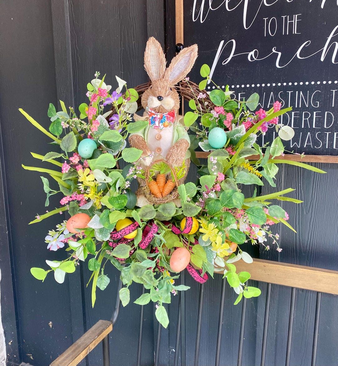 Easter Wreath, Easter Grapevine Wreath, Bunny Wreath, Easter Bunny ...