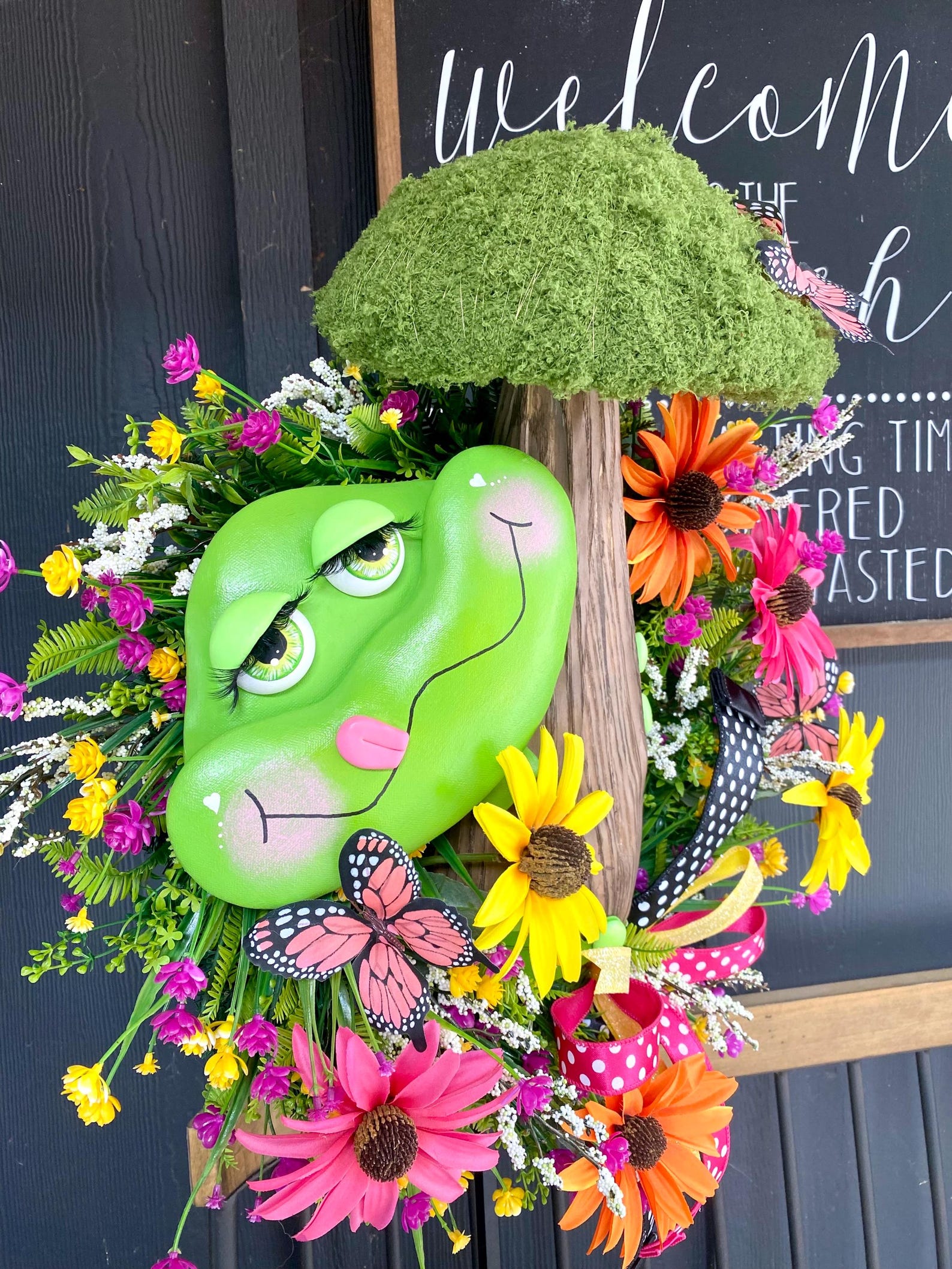 Summer Frog Wreath, Summer Wreath, Spring Wreath, Summer Swag, Daisy ...