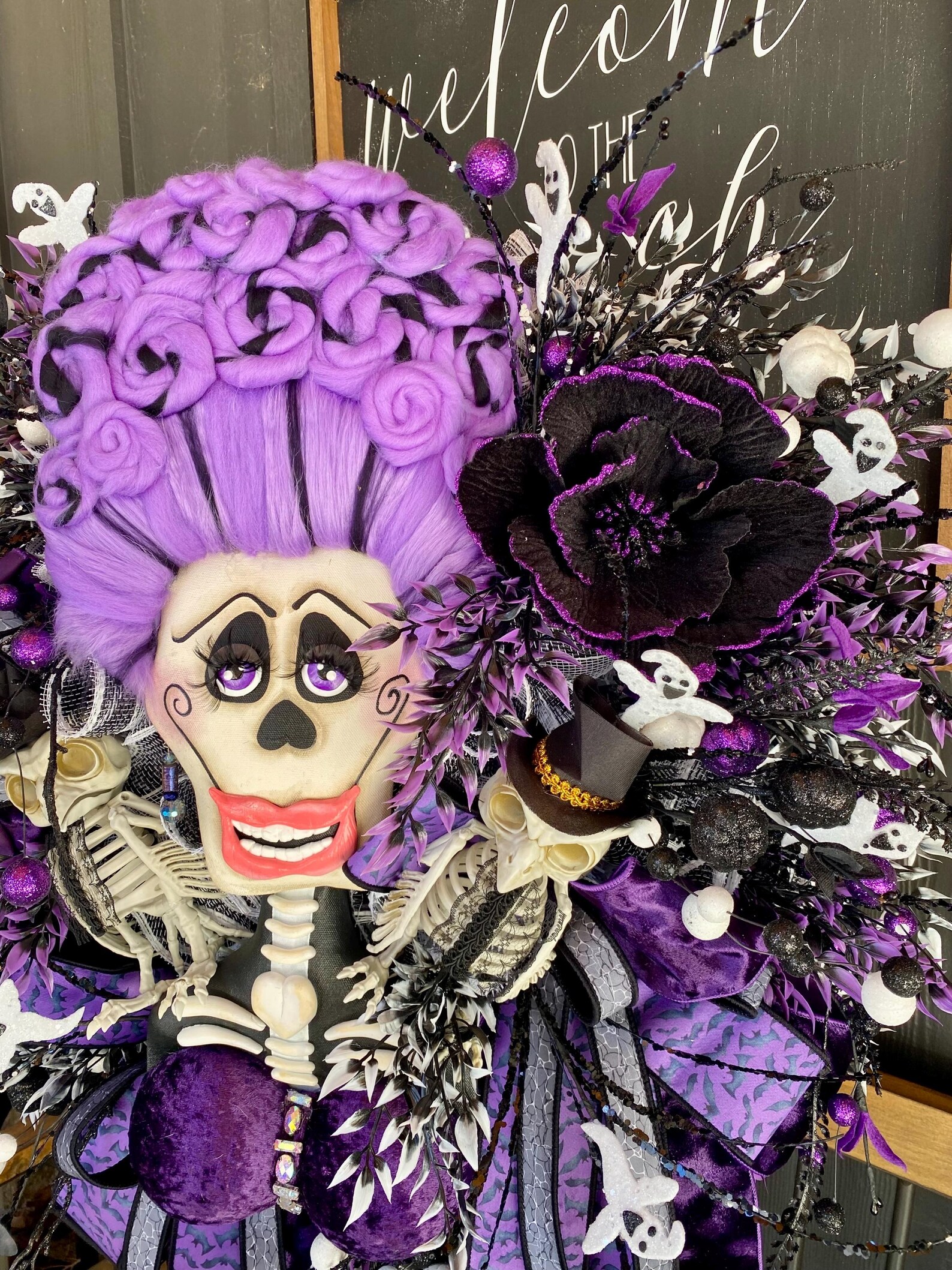 Barbara Bones Halloween Wreath, Skeleton Wreath, Halloween Wreath, Fall ...
