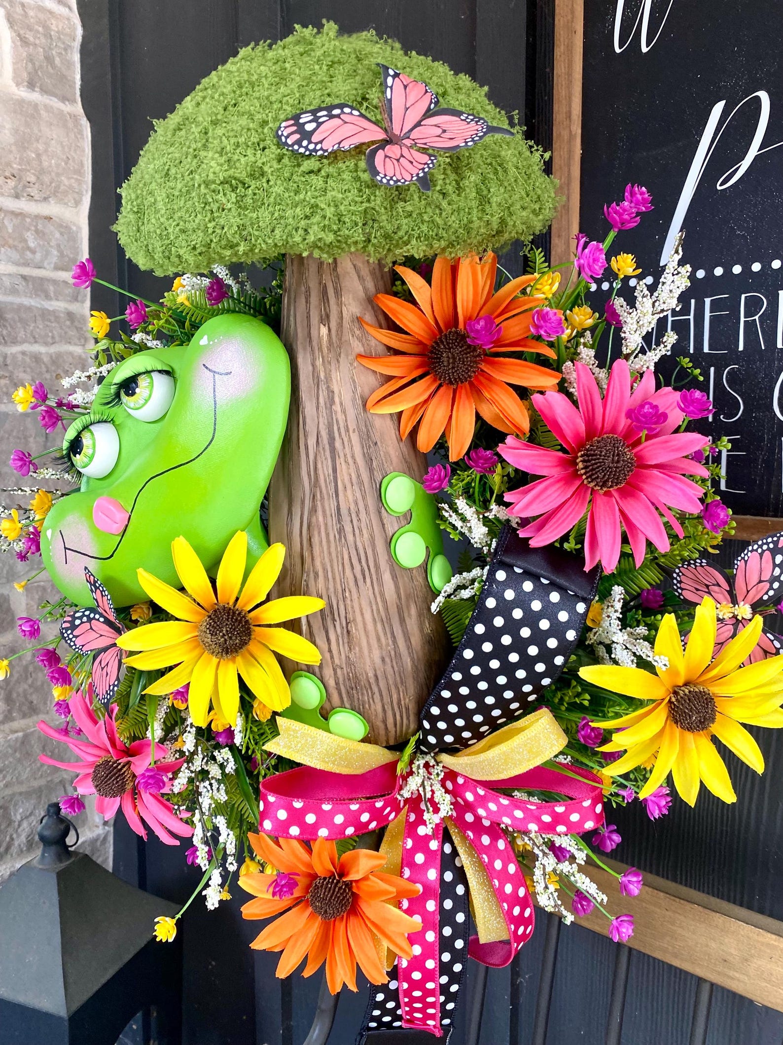 Summer Frog Wreath, Summer Wreath, Spring Wreath, Summer Swag, Daisy ...