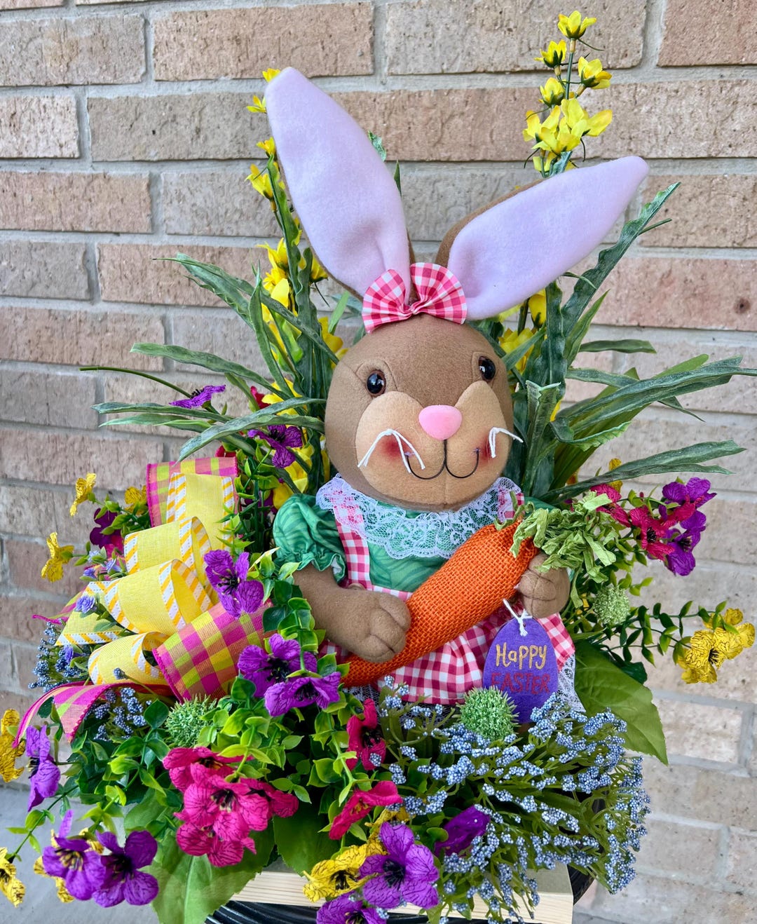 XL Easter Bunny Floral Arrangement-brown Bunny/rabbit Easter ...