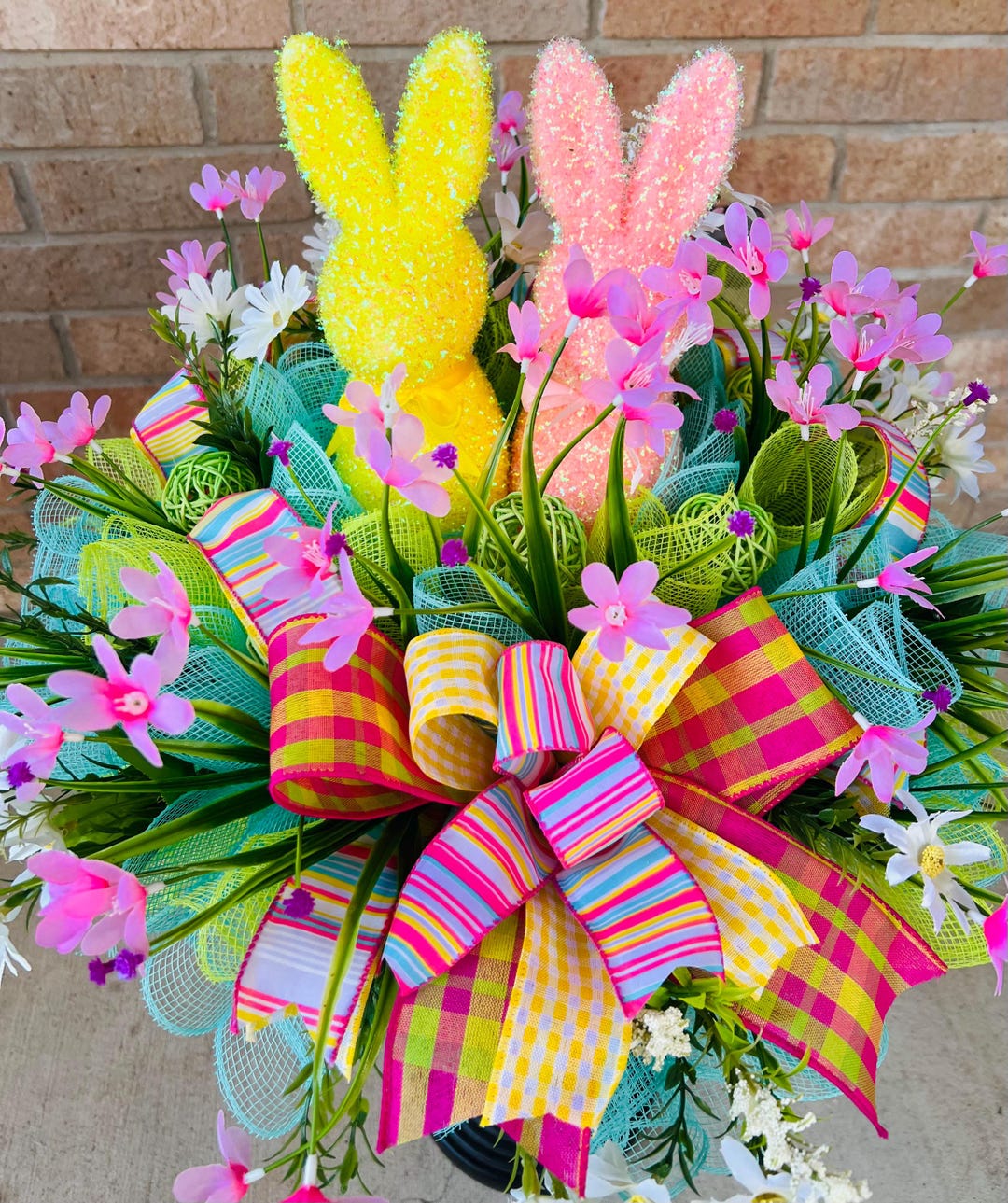 Easter Centerpiece With Bunnies, Easter Rabbits Arrangement, Easter ...