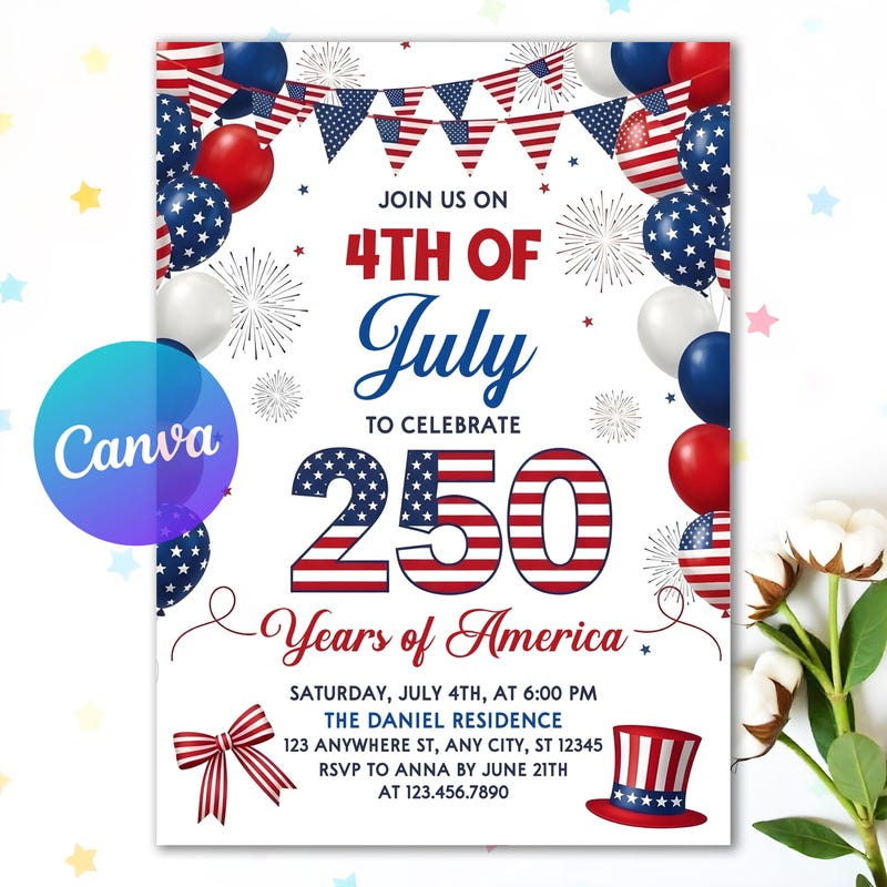 250 Digital Invitation - Etsy