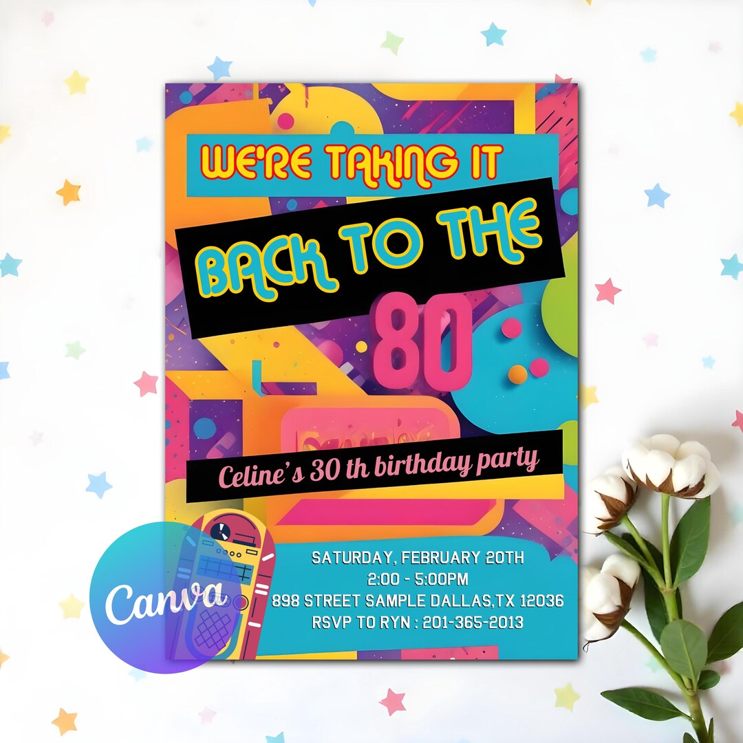 80s Party Invitation, Back to the 80s, Throwback Party, This 1980s ...