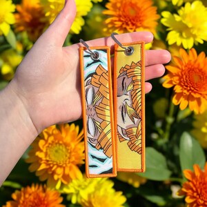 Zenitsu Embroidered Keychain - Double Sided Jet Tag - Etsy