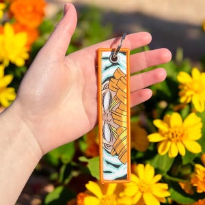 Zenitsu Embroidered Keychain - Double Sided Jet Tag - Etsy