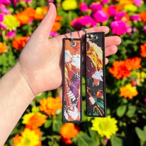 Demon Slayer Embroidered Keychain - Double Sided Jet Tag - Etsy