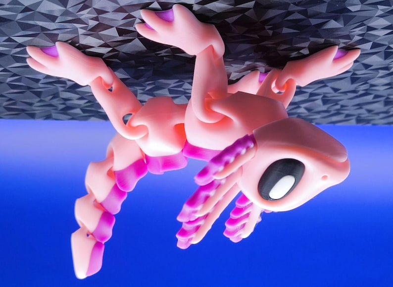 Magnetic Axolotl - Movable - 3D Printed Figure - Designed by Blob Lab ...
