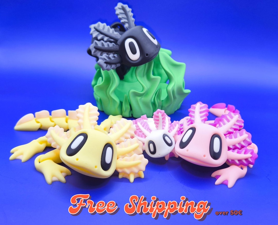 Magnetic Axolotl - Movable - 3D Printed Figure - Designed by Blob Lab ...
