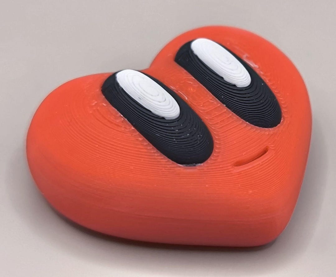 Smiling Heart Keychain - 3D Printed Figure - Designed by Blob Lab - Etsy