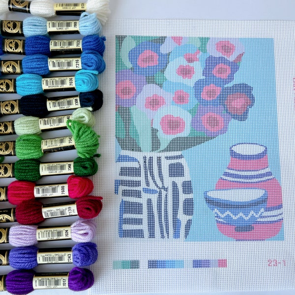 Floral Needlepoint - Etsy