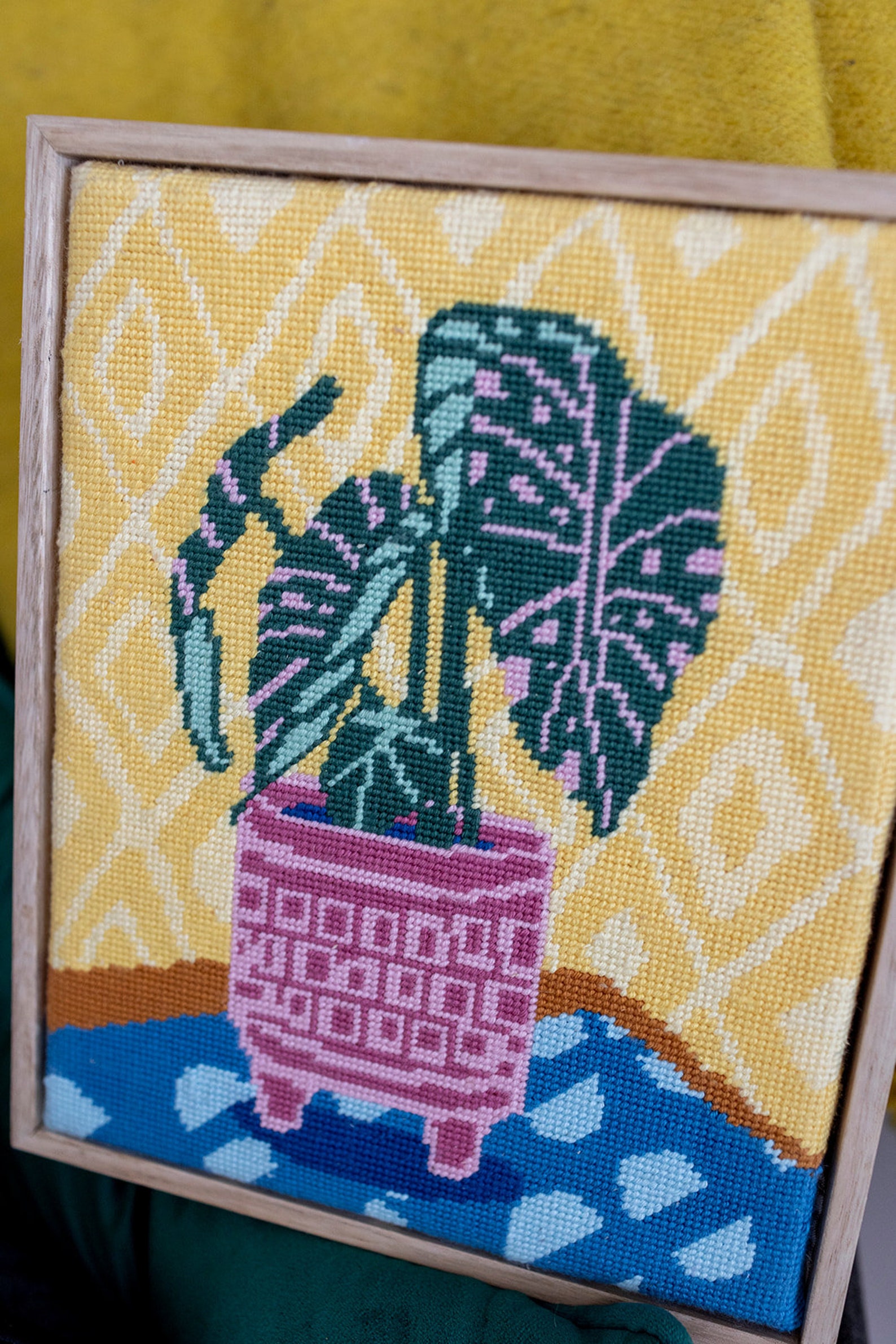 Modern Needlepoint/tapestry | 13 Count Canvas | Boho Design | Plant ...