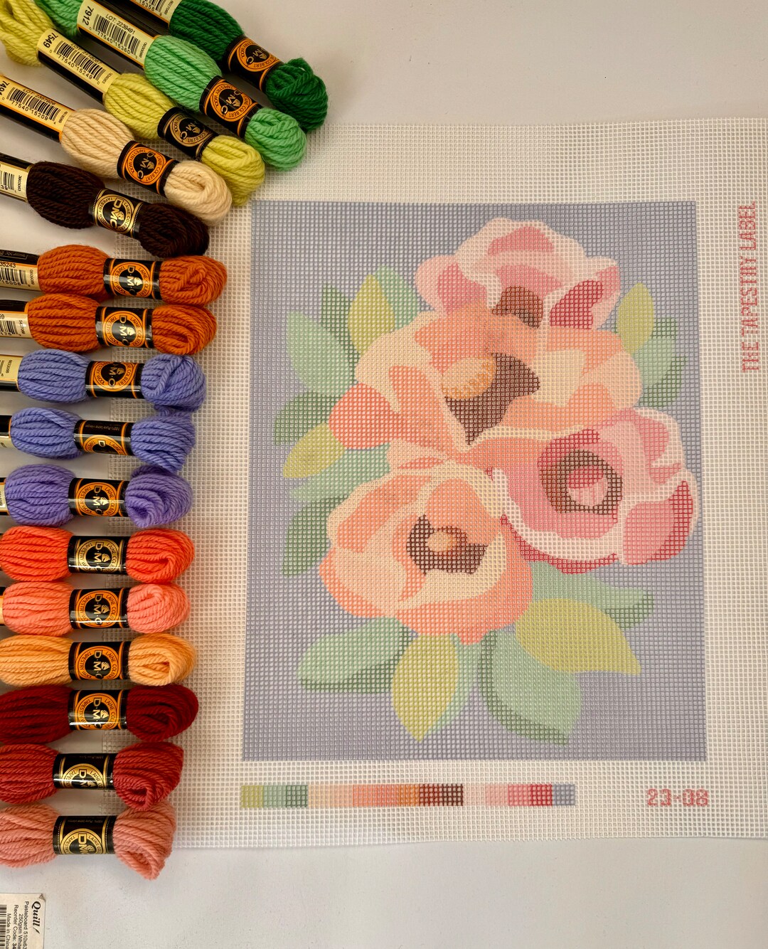 Buy Modern Needlepoint Kit Floral Rose Design by Australian Artist 12 ...