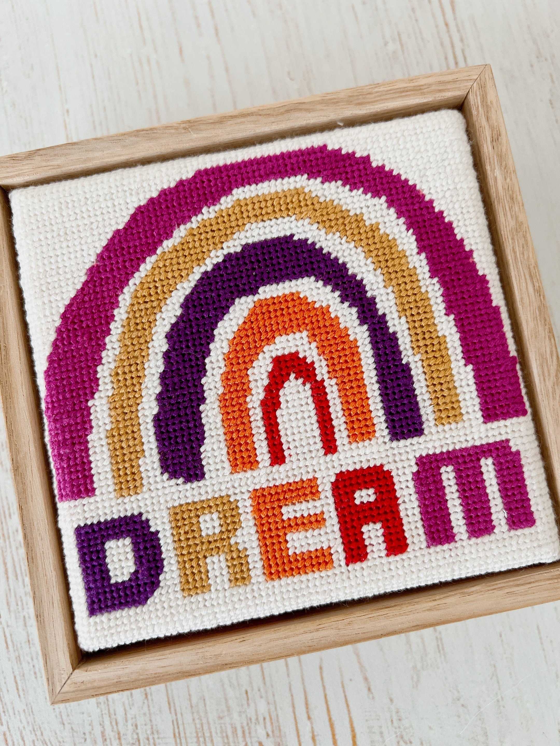 Modern Needlepoint/tapestry Kit - Dream Rainbow Design on 13 Count Zweigart Mesh - Etsy