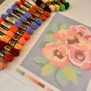 Modern Needlepoint Kit - Floral Rose Design by Australian Artist | 12 ...