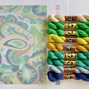 Modern Needlepoint/tapestry Kit | Boho Paisley Design | 14 Count Printed Zweigart Canvas ...