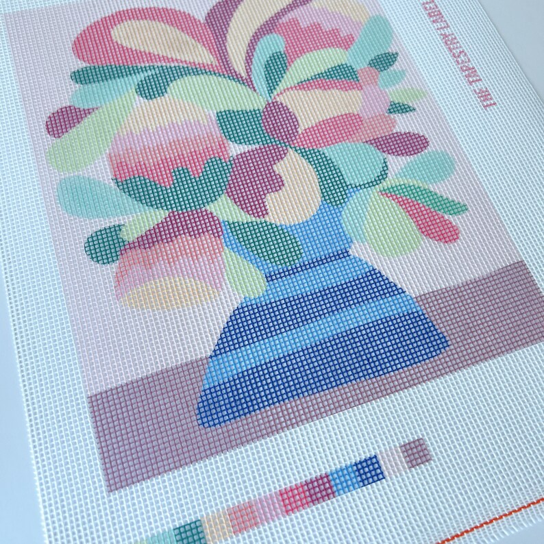 Modern Tapestry Kit With DMC Wool Complete Needlepoint Kit - Etsy