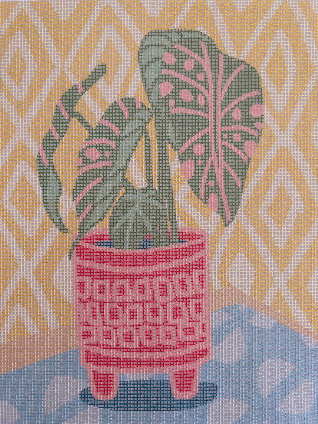 Modern Needlepoint/tapestry | 13 Count Canvas | Boho Design | Plant ...