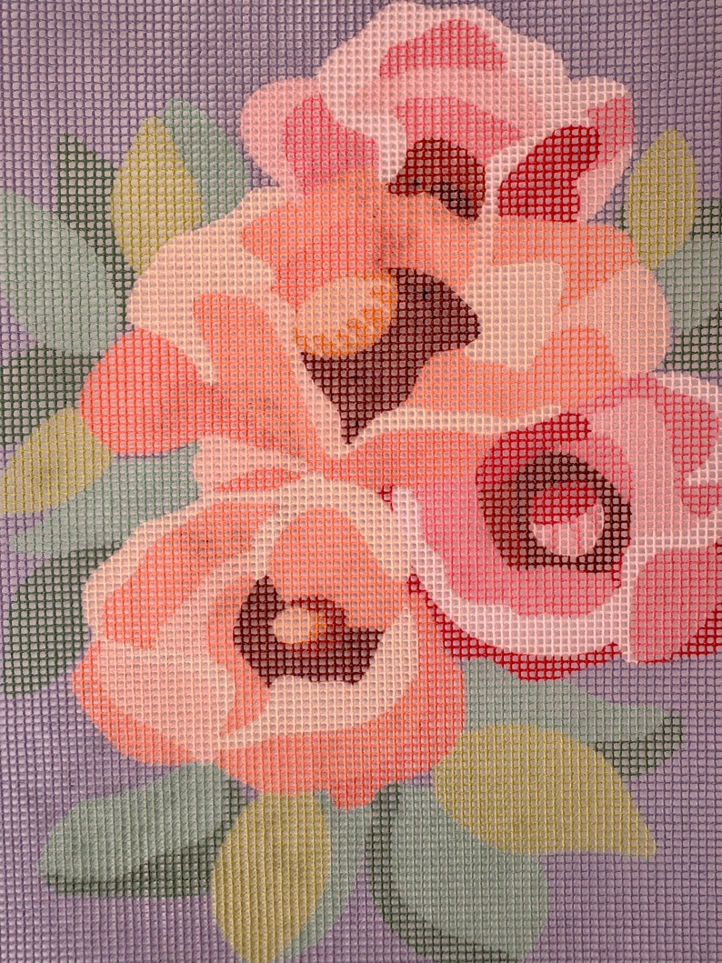 Modern Floral Needlepoint Canvas | 12 Count | Beginner Needlepoint - Etsy