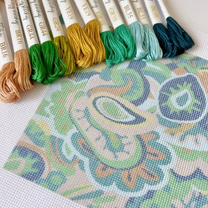 Modern Needlepoint/tapestry Kit | Boho Paisley Design | 14 Count ...