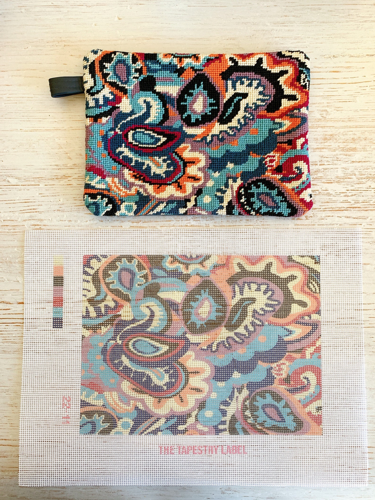 Modern Tapestry/needlepoint Kit | Boho Design - Winter Paisley | Blue ...