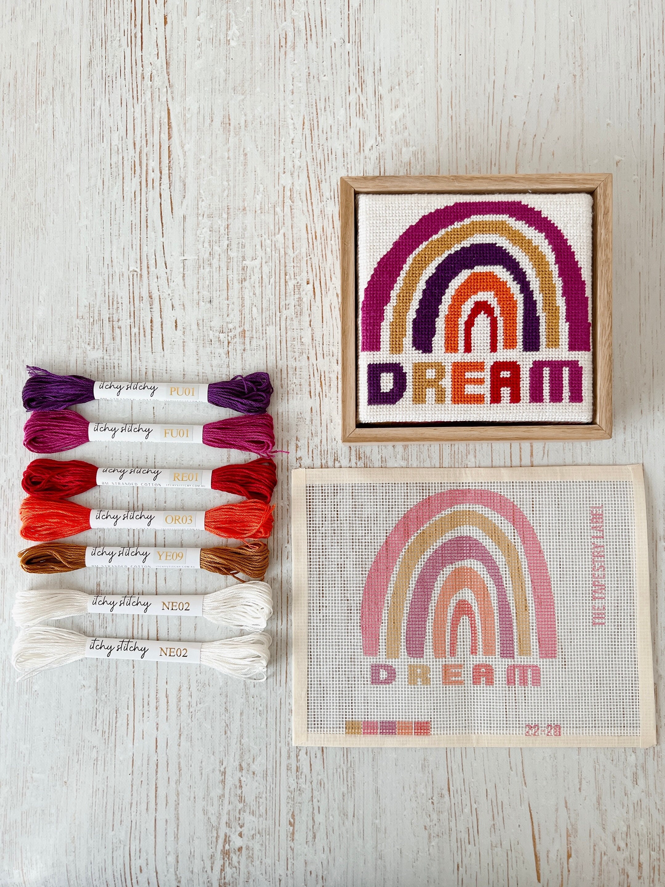 Modern Needlepoint/tapestry Kit Dream Rainbow Design on 13 Count Zweigart Mesh - Etsy