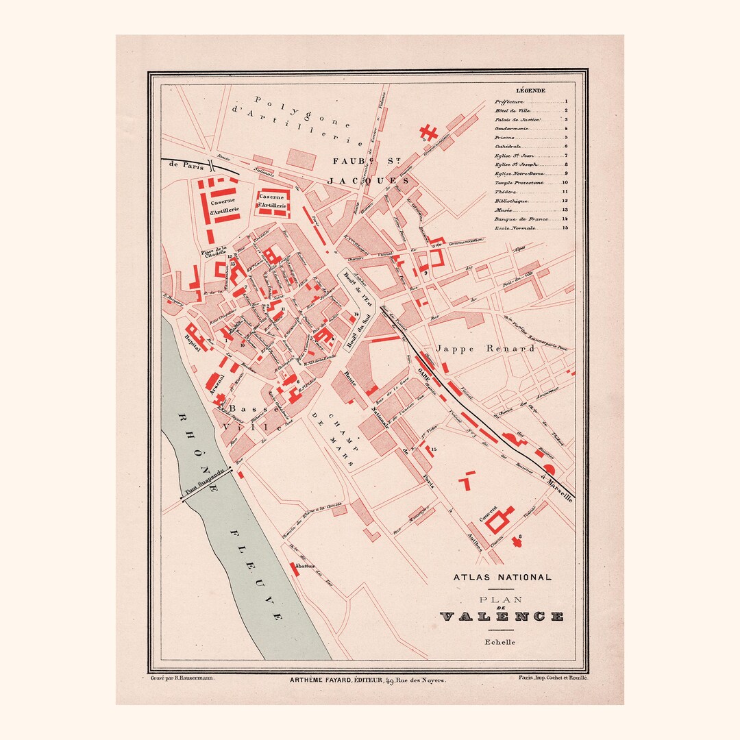 Old Map of Valencia (1880) / Authentic Old Engraving / 31 Cm X 23.2 Cm ...
