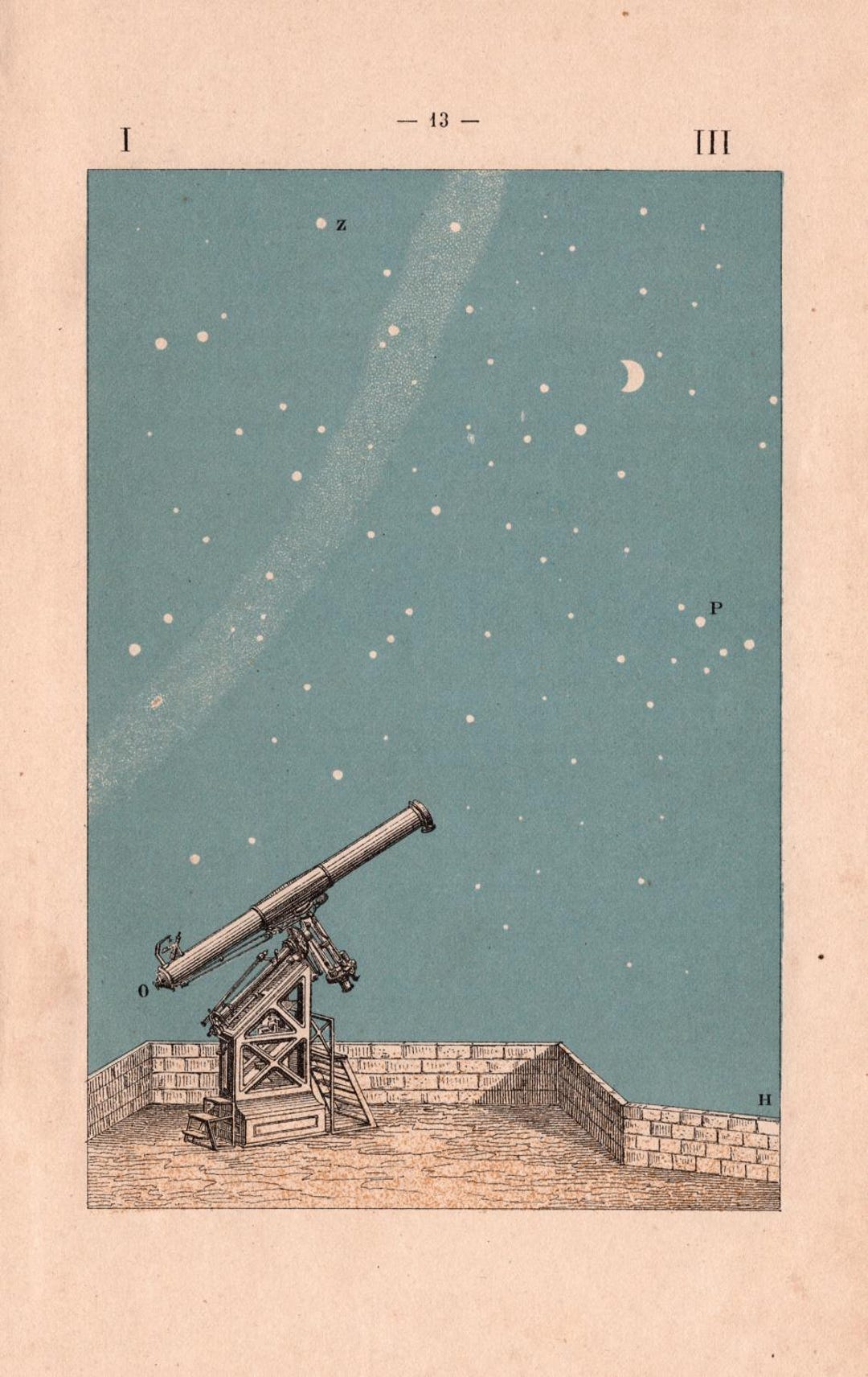 Antique Astronomy Plate – “the Sky” – Cosmography Atlas (1880) – Stars ...