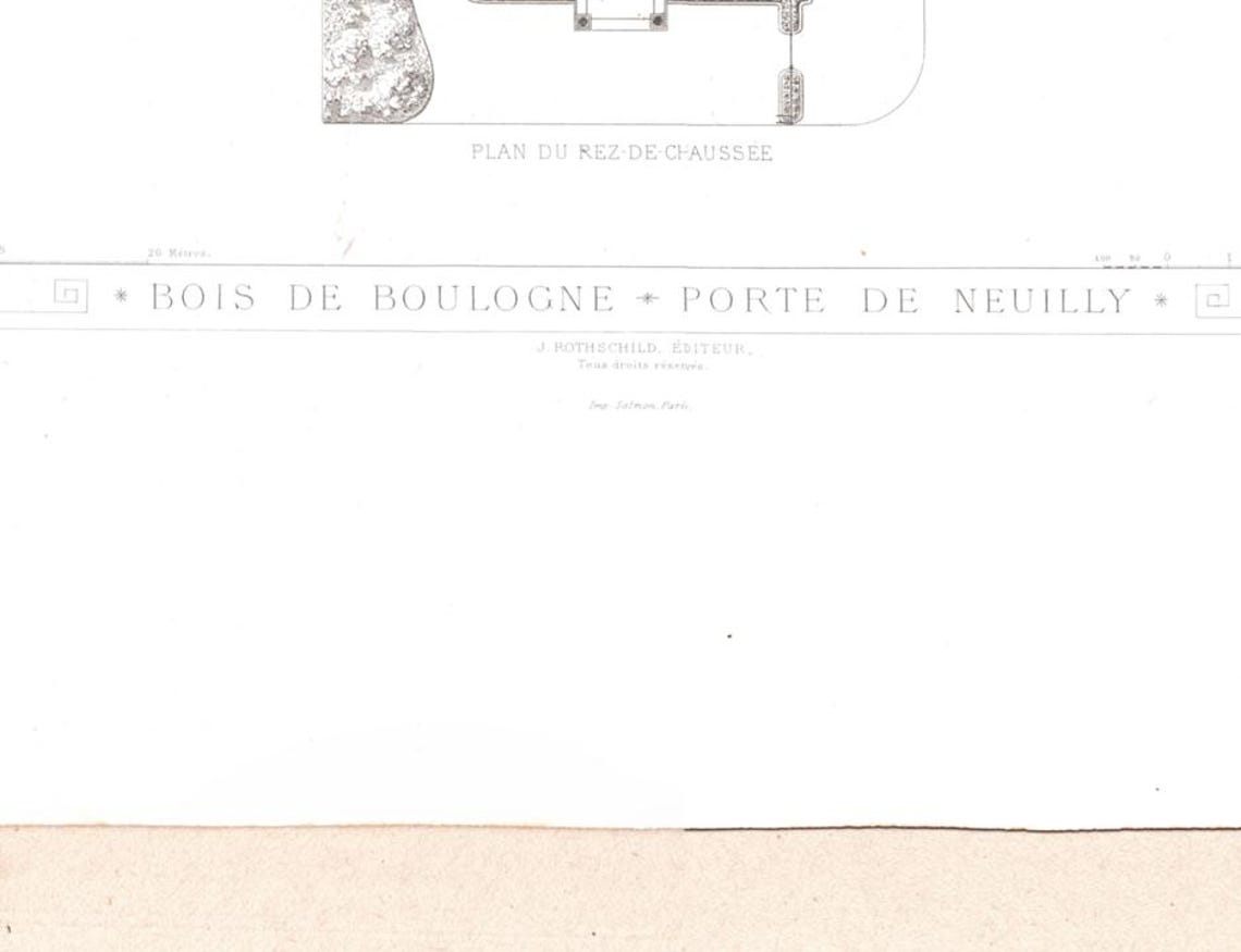 19th Century Architectural Engraving Paris – Bois De Boulogne – Porte ...