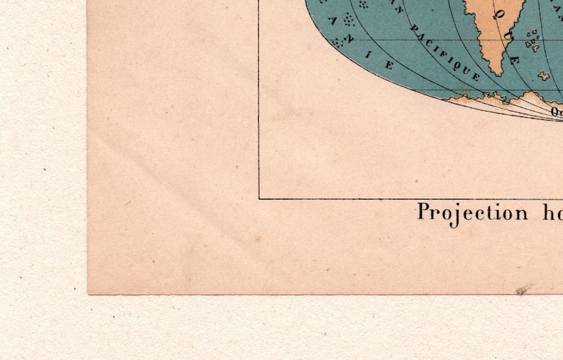 19th Century Scientific Engraving – “homalographic Projection ...