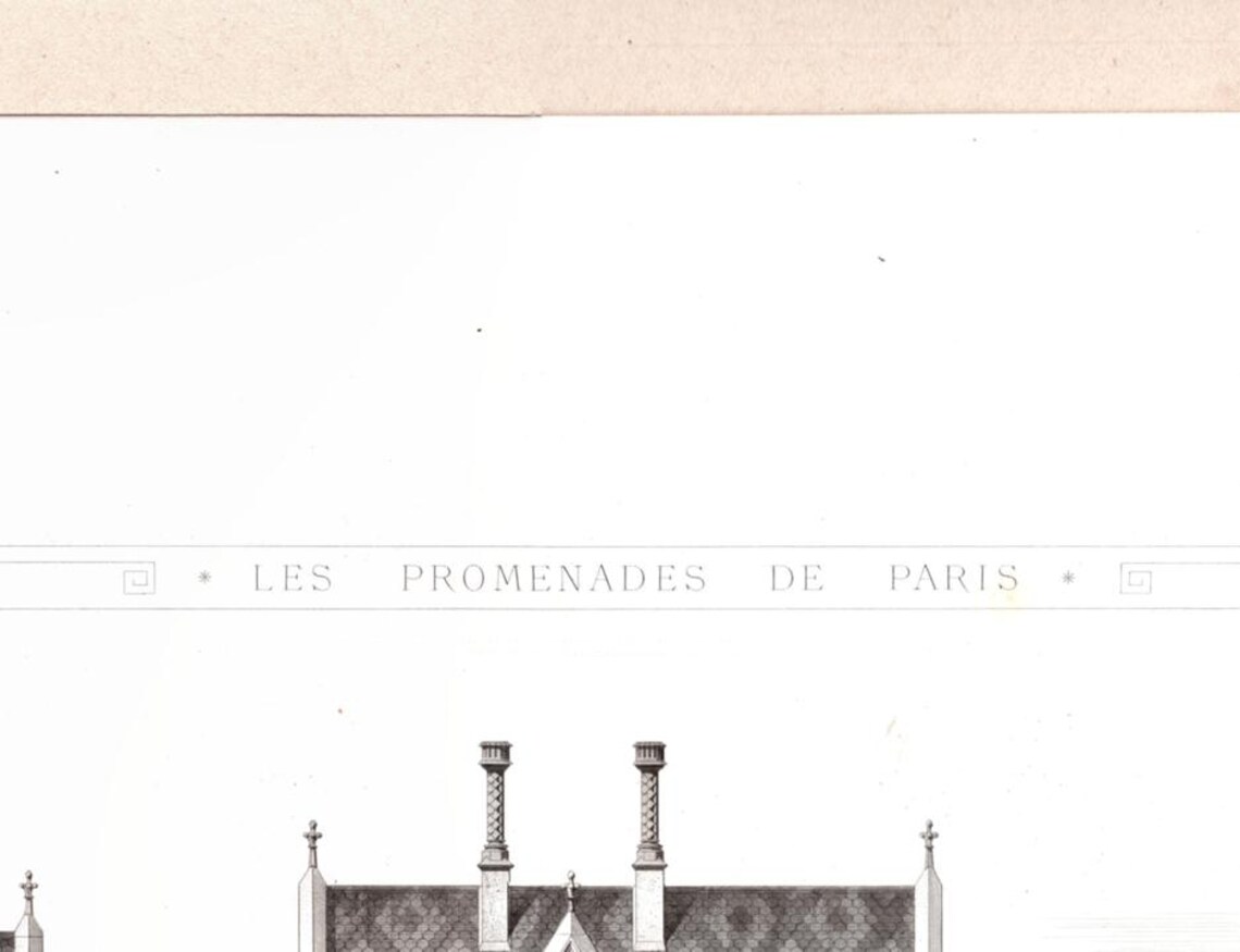 19th Century Architectural Engraving Paris – Bois De Boulogne – Porte ...