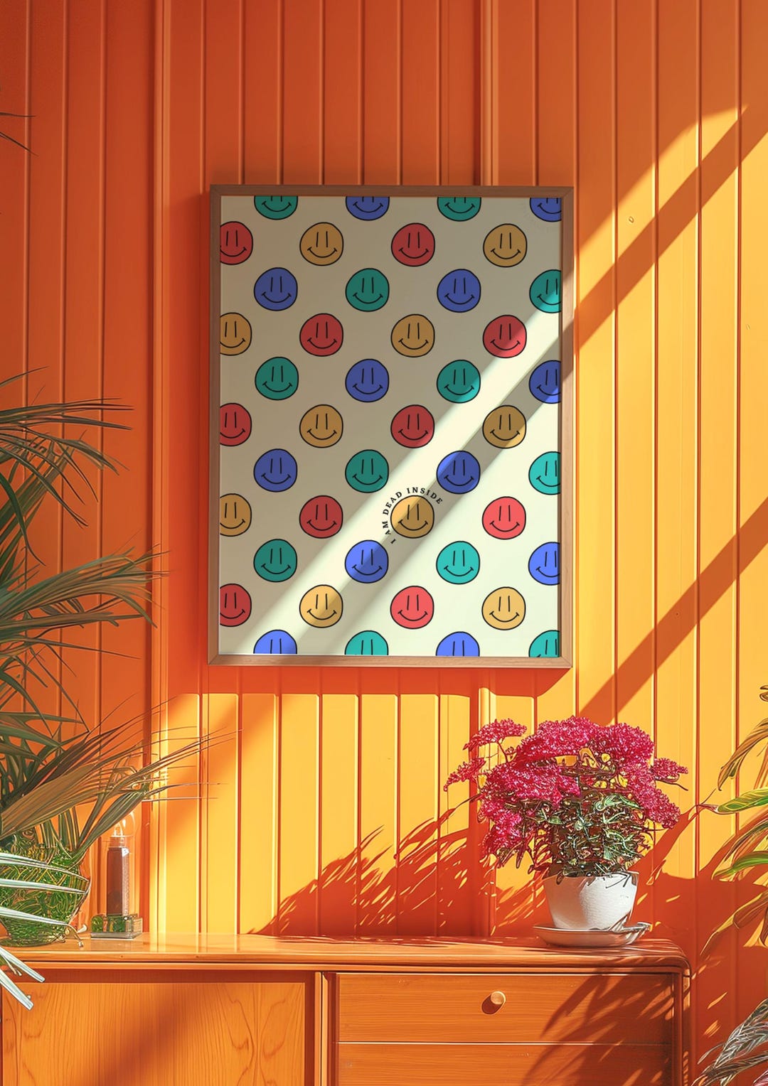 I Am Dead Inside Colorful Smiley Faces Digital Wall Art, the Office ...