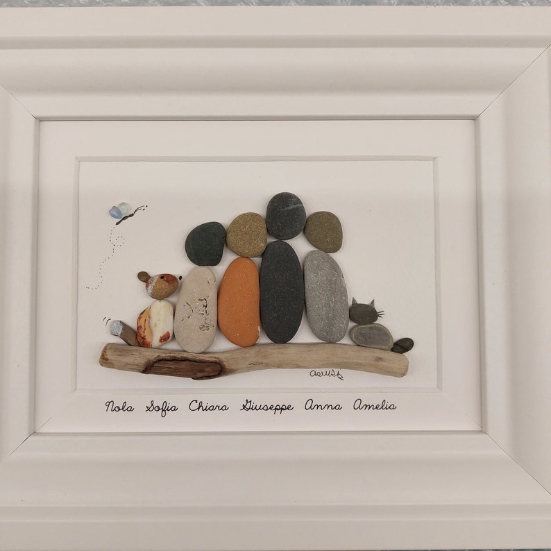 Pebble Art for Family, Custom Pebble Art - Etsy