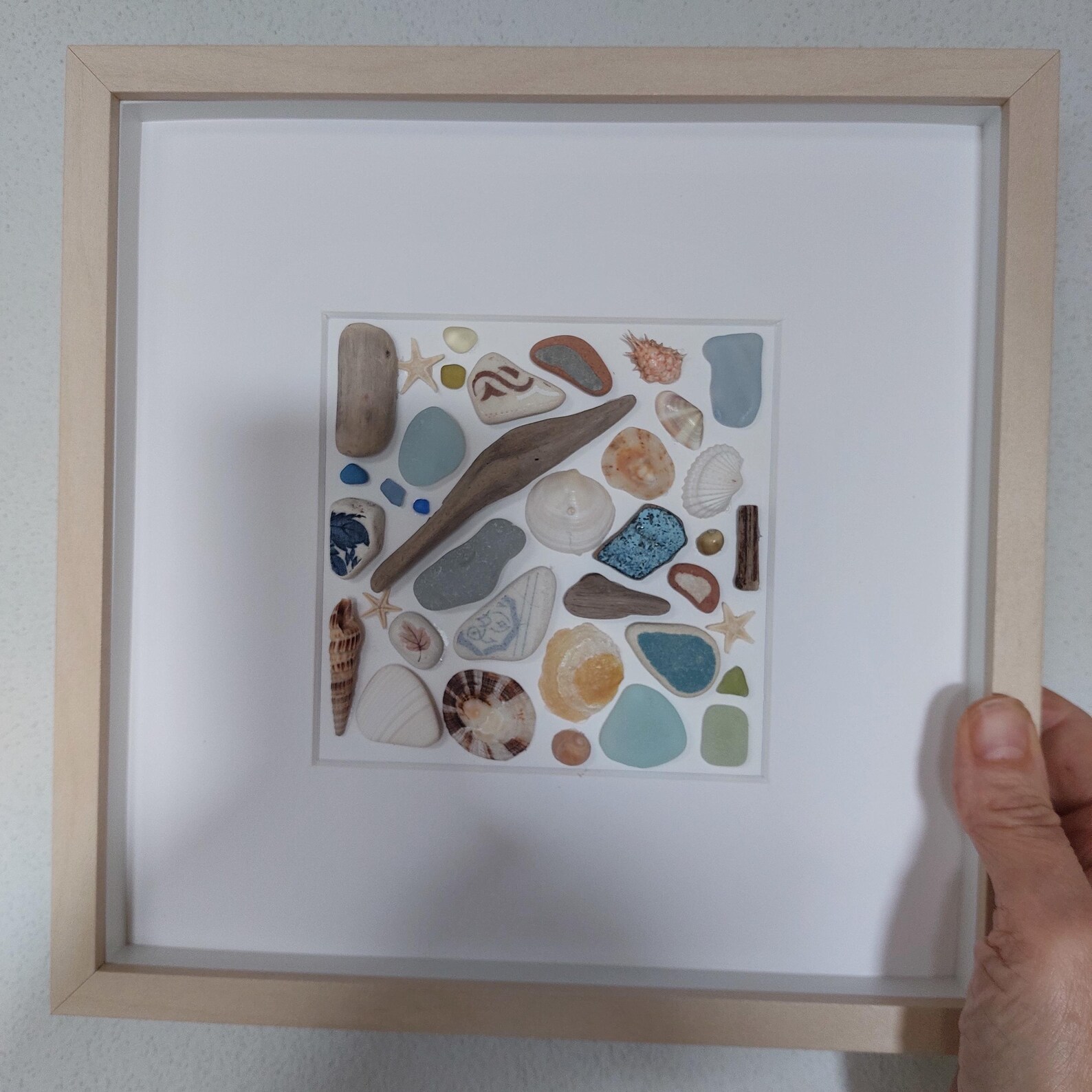 Framed Shell Sea Glass Art - Etsy Canada