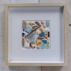 Framed Shell Sea Glass Art - Etsy