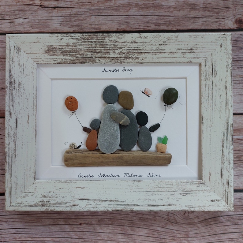 Pebble Art for Family, Custom Pebble Art - Etsy