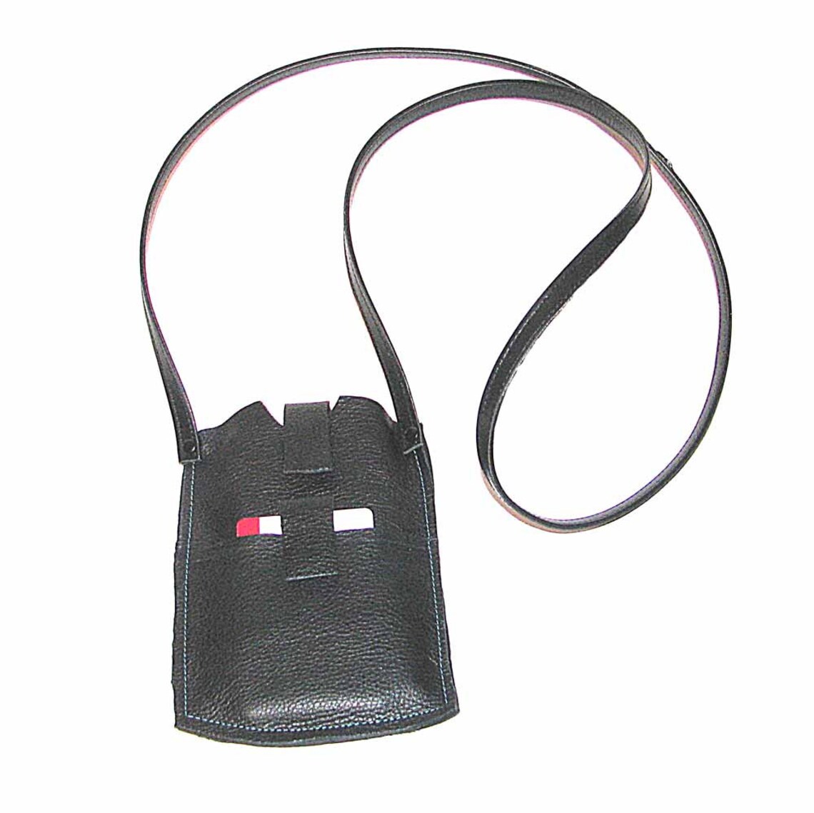 Black Leather Cross Body Cell Phone Case With Tabs and Card - Etsy