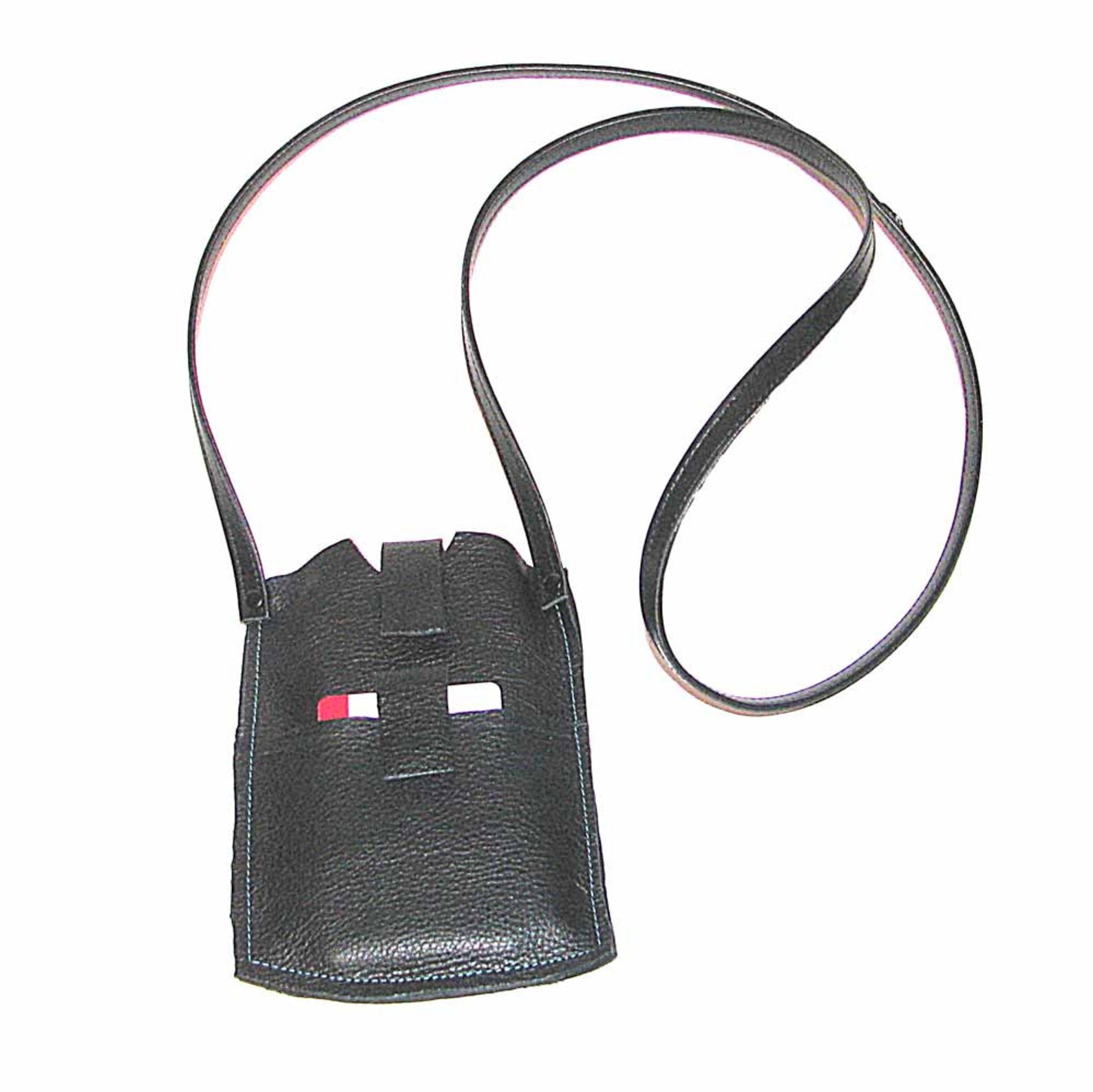 Black Leather Cross Body Cell Phone Case With Tabs and Card - Etsy