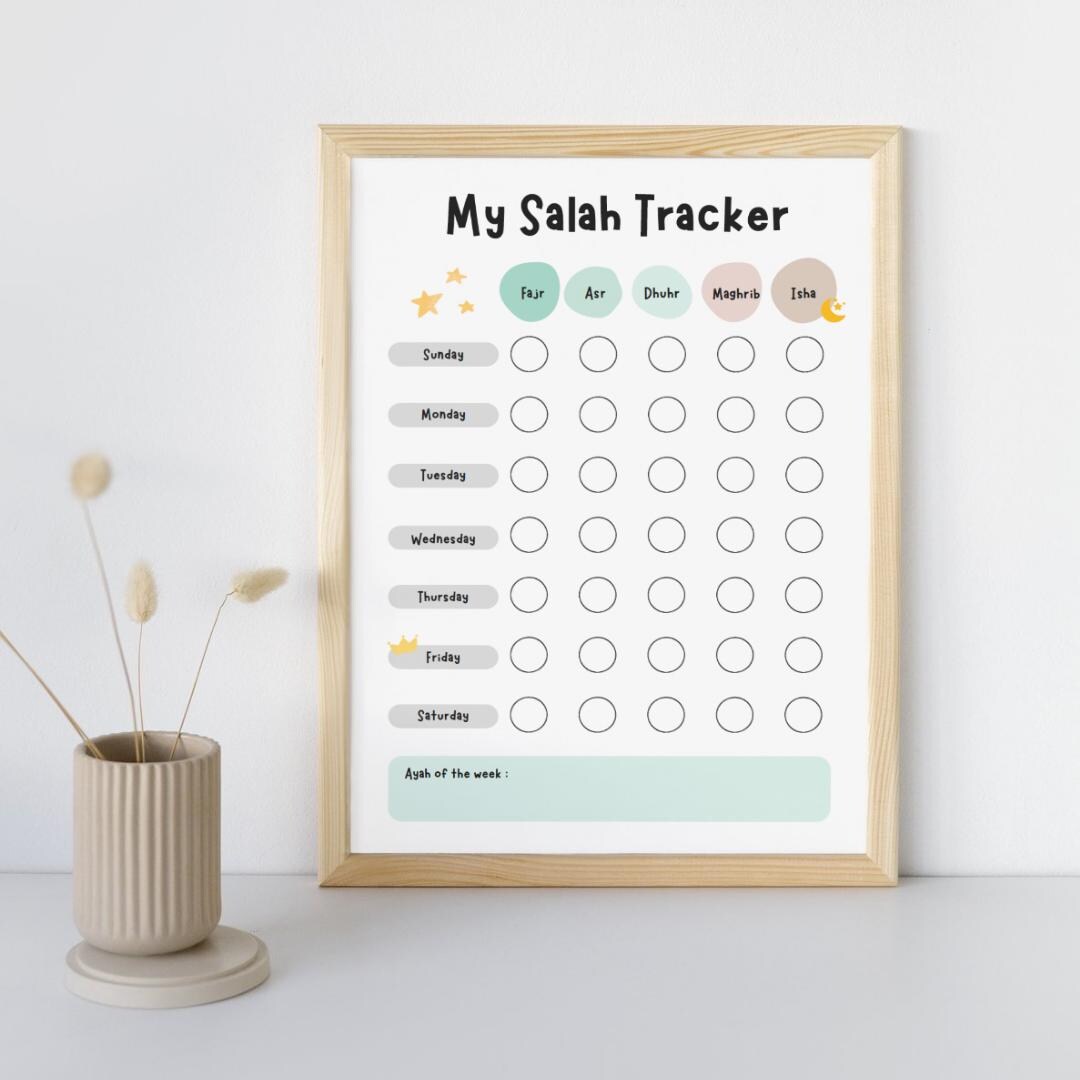 Islamic Salah Tracker, Prayer Tracker, Salah Tracker Printable, Daily ...