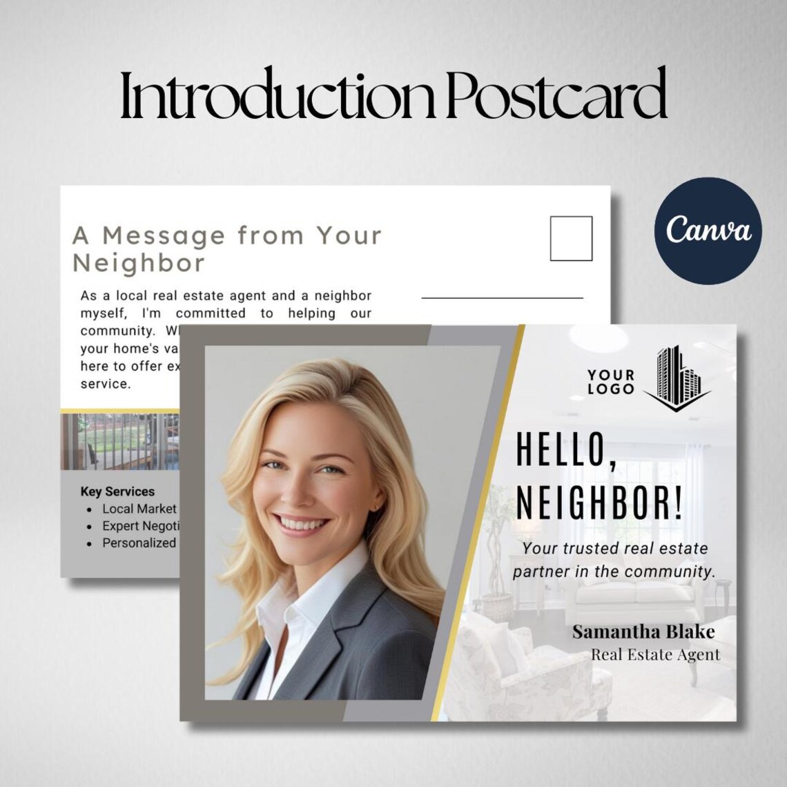 Real Estate Introduction Postcard | Realtor Introduction Card | Real ...