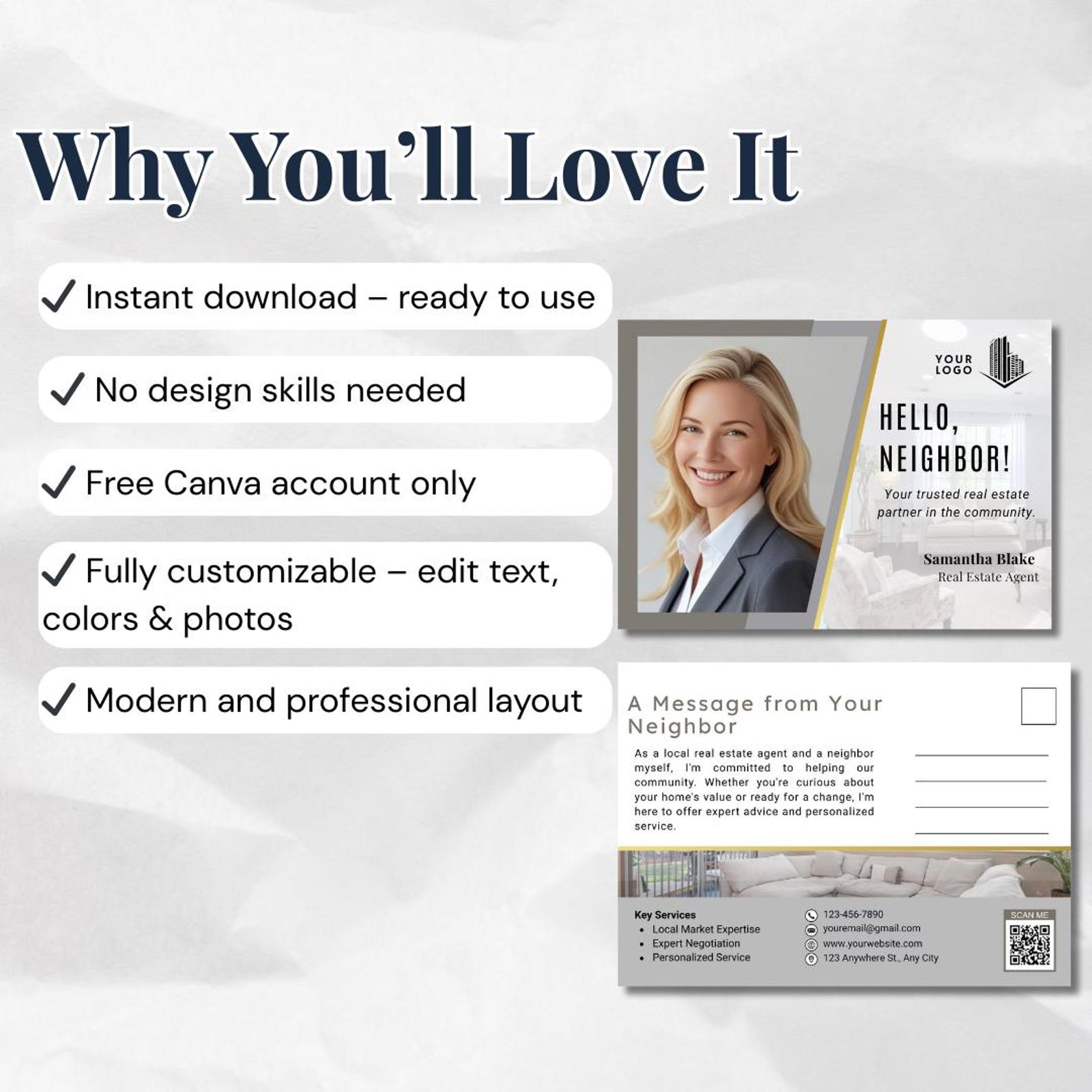 Real Estate Introduction Postcard | Realtor Introduction Card | Real ...