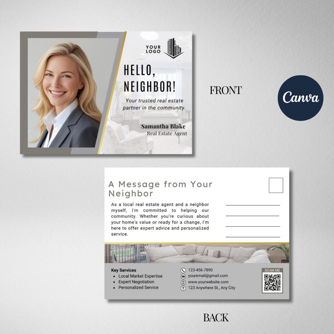 Real Estate Introduction Postcard | Realtor Introduction Card | Real ...