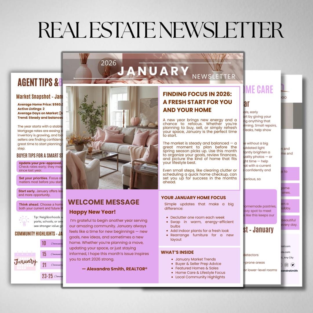 2026 January Real Estate Newsletter Template | Realtor Monthly ...