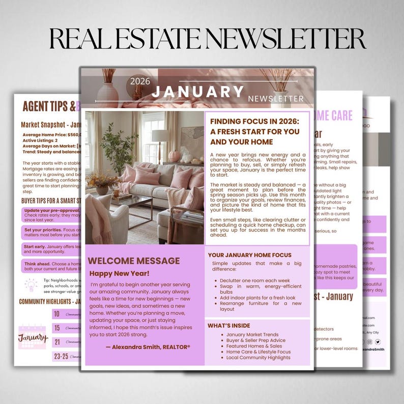 2026 January Real Estate Newsletter Template | Realtor Monthly ...